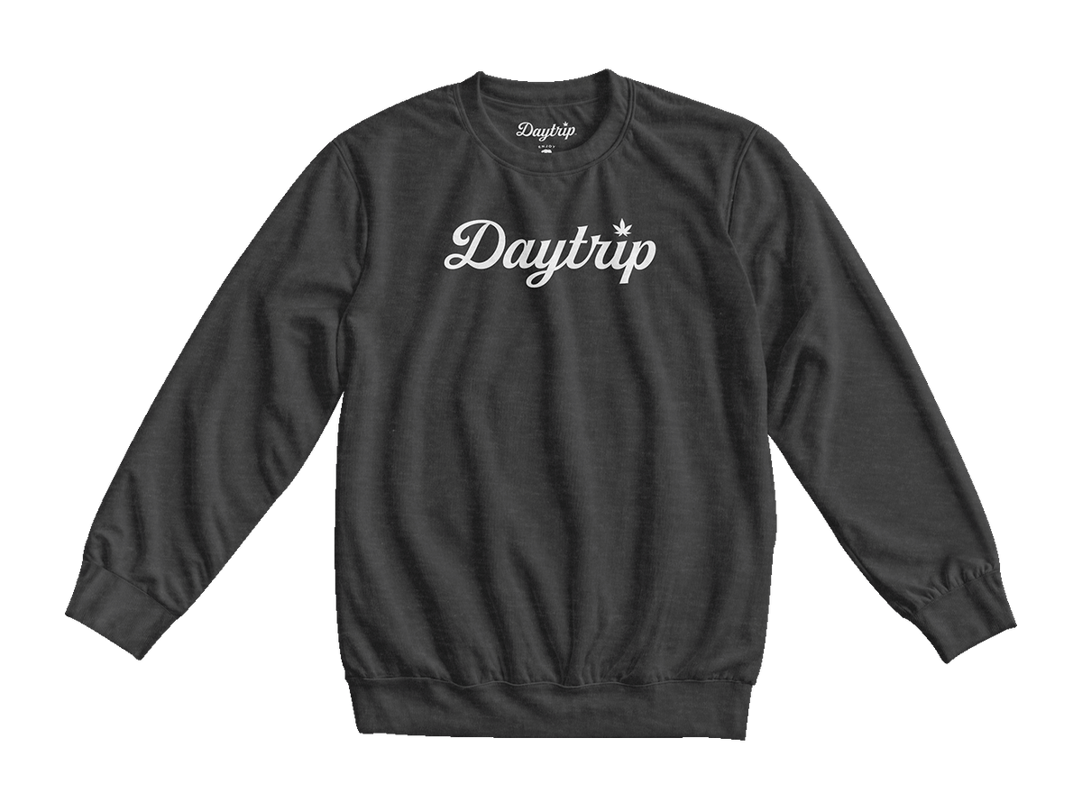Daytrip - Script Logo Crewneck Sweatshirt - Charcoal Heather – Daytrip Beverages